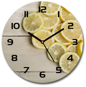 Wallmuralia Skleněné hodiny kulaté Citrony strom fi 30 cm
