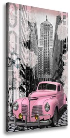 Wallmuralia Vertikální Vertikální Foto obraz na plátně do obýváku Růžové auto 50x100
