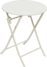Kovový skládací stůl SUNNY ø 60 cm (ivory)