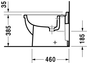 Duravit Starck 3 - Stojící bidet, 1 otvor pro armaturu propíchnutý, 36 x 56 cm, bílý 2230100000