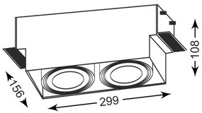 Zuma Line 94364-WH - Podhledové svítidlo ONEON 2xGU10-AR111/15W/230V bílá
