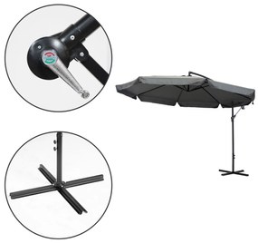 Zahradní slunečník Vlora 340 cm šedý