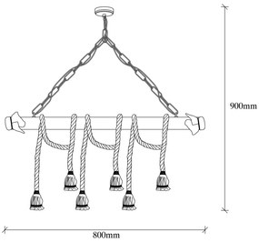 Stropní svítidlo Erebos XVII bambus