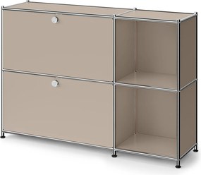 Tchibo - Kovová odkládací skříňka »Cn3 Slim Line« se 2 výklopnými dvířky, hnědošedá