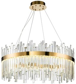 Toolight Toolight, LED křišťálové stropní svítidlo 60cm, APP1515-CP60, zlatá matná, OSW-03263
