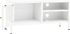 TV stolek bílý 90 x 30 x 44 cm ocel a sklo 336056