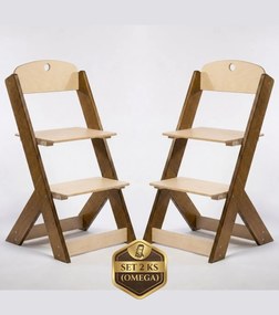 Lucas Wood Style - rostoucí židle OMEGA III zvýhodněný set 2 ks - kaštan +  kaštan