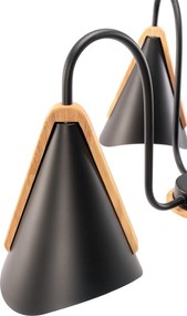 Toolight - Skandidávská závěsná lampa 3-ramenná 3xE27 60W APP442-CP, černá, OSW-08980