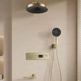 Podomítkový termostatický sprchový systém ELITE EDITION BCS1698 s LED, otočným výtokem a více barevnými provedeními — Černá