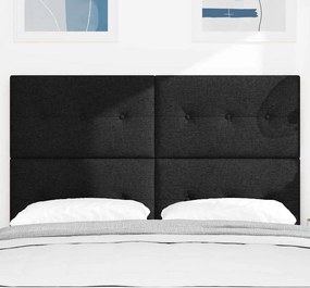 Výškově nastavitelné čelo postele s čelo Černý 144 cm textil 3337823