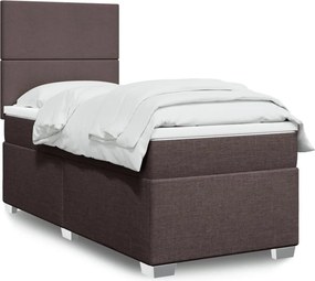 Box spring postel s matrací tmavě hnědá 90x190 cm textil 3292639
