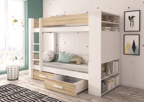 ADRK Furniture Dvoupodlažní postel pro dvě osoby s matracemi GARET 180x80