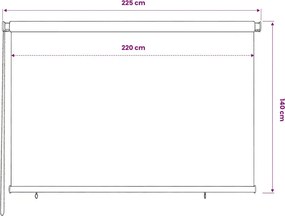 Venkovní roleta 225 (Š) x 140 (V) cm terakotová HDPE 312791