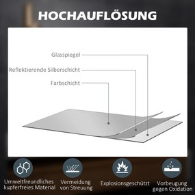 kleankin LED koupelnové zrcadlo Koupelnové zrcadlo s 3x zvětšením a dotykovou funkcí, 80x60 cm, 3 barvy světla, bez mlhy| Aosom
