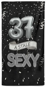 Osuška Stále sexy – černá (věk: 37, Velikost osušky: 70x140cm)