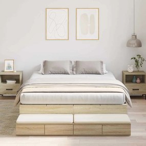 Rám postele s úložným prostorem se zásuvkou Sonoma dub 150 cm 3335647