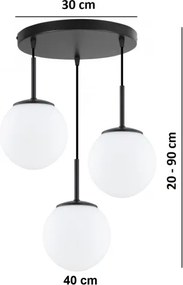 BRILAGI - Lustr na lanku MILO 3xE27/60W/230V černá