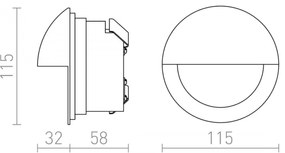 RED-Design Rendl-R10558- LED Venkovní vestavné svítidlo ASTERIA LED/3W/230V IP54