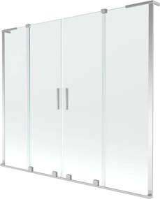Mexen Velar L Duo vanová zástěna 2-křídlová posuvná 180 x 150 cm, transparentní, chrom - 896-180-003-02-01
