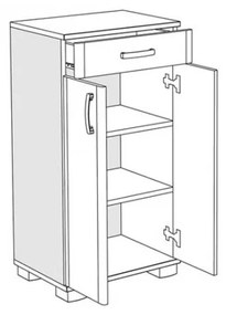 Komoda Apolon PA3 MDF - dub/béžová lesk