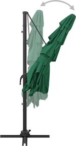 4stupňový zahradní slunečník hliníková tyč zelený 250 x 250 cm 313821