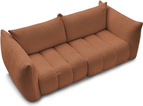 Oranžová pohovka z textilie bouclé 234 cm Azra – Bobochic Paris