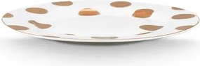 Pip Studio Dot Delight talíř Ø23cm, bílo-zlatý (Nádherný talíř z kolekce Dot Delight)