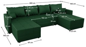 Kondela Univerzální sedací souprava, zelená, DUAN U UNI