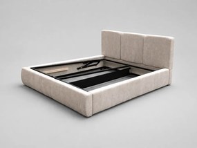 Béžová čalouněná dvoulůžková postel s úložným prostorem s roštem 180x200 cm Brody - II. jakost – Mazzini Beds