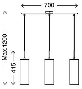 Briloner 4712-034 - Lustr na lanku 3xE27/25W/230V