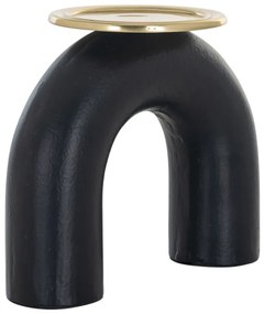 Černo-zlatý kovový svícen Richmond Femke 15,5 cm