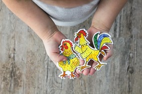 MARIONETINO Pejsek, Kočička, Kohoutek, Slepička, Liška - loutky 5 ks DÁRKOVÁ KRABIČKA: Baleno v krabičce.