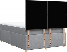Box spring postel s matrací světle šedá 140 x 190 cm textil 3291268