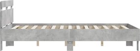 Rám postele s čelem betonově šedý 120 x 200 cm kompozitní dřevo 3207430
