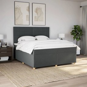Box spring postel s matrací tmavě šedá 180x200 cm textil 3293660