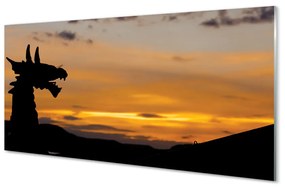 Skleněný panel Slunce oblohu drak 140x70 cm