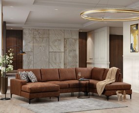 Hanah Home Rohová pohovka PORTO hnědá pravá 560ARE1233