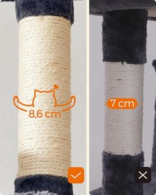 Kočičí škrabadlo Lumia 164 cm tmavě šedé