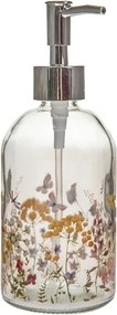 Skleněný dávkovač mýdla 390 ml Flowers – Dakls