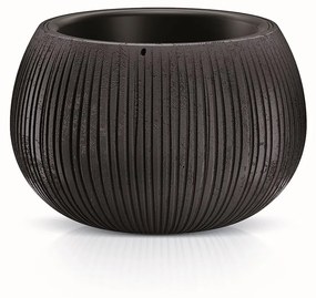 Prosperplast Květináč s vkladem šedá BOWL černý 14,4 cm