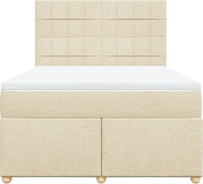 Box spring postel s matrací krémová 140x200 cm textil 3293608