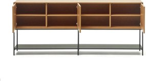 Nízká komoda v dekoru dubu v přírodní barvě 195x80 cm Vedrana – Kave Home