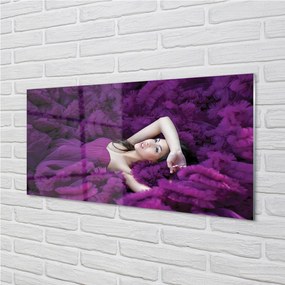 akrylový obraz Žena purple 100x50 cm