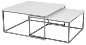 Vikio Konferenční stolek, chrom / bílá, ENISOL