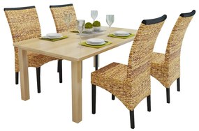 Jídelní židle 4 ks abaka a masivní mangovníkové dřevo,  274198