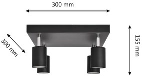 LED Bodové svítidlo TUNE 4xGU10/4,8W/230V černá