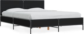 Rám postele černý 140 x 190 cm kompozitní dřevo a kov 3280032