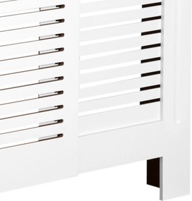HOMCOM Rozkládací Kryt Radiátoru s Moderním Designem 139-208,5 x 20,5 x 82,5 cm MDF Bílá