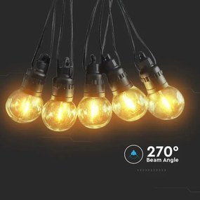 LED Solární řetěz 10xLED/0,5/4,5V 12 m 3000K IP44 + DO