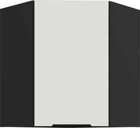 ARIA wb | horní kuchyňská skříňka 60x60 GN-72 1F (45°) rohová s policemi | 60x60 cm | černá/bílá